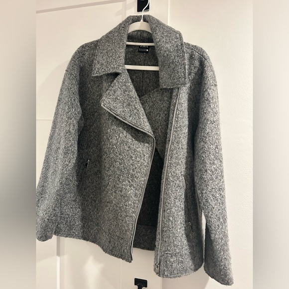 Zara | Jackets & Coats | Zara Grey Boucle Jacket | Poshmark